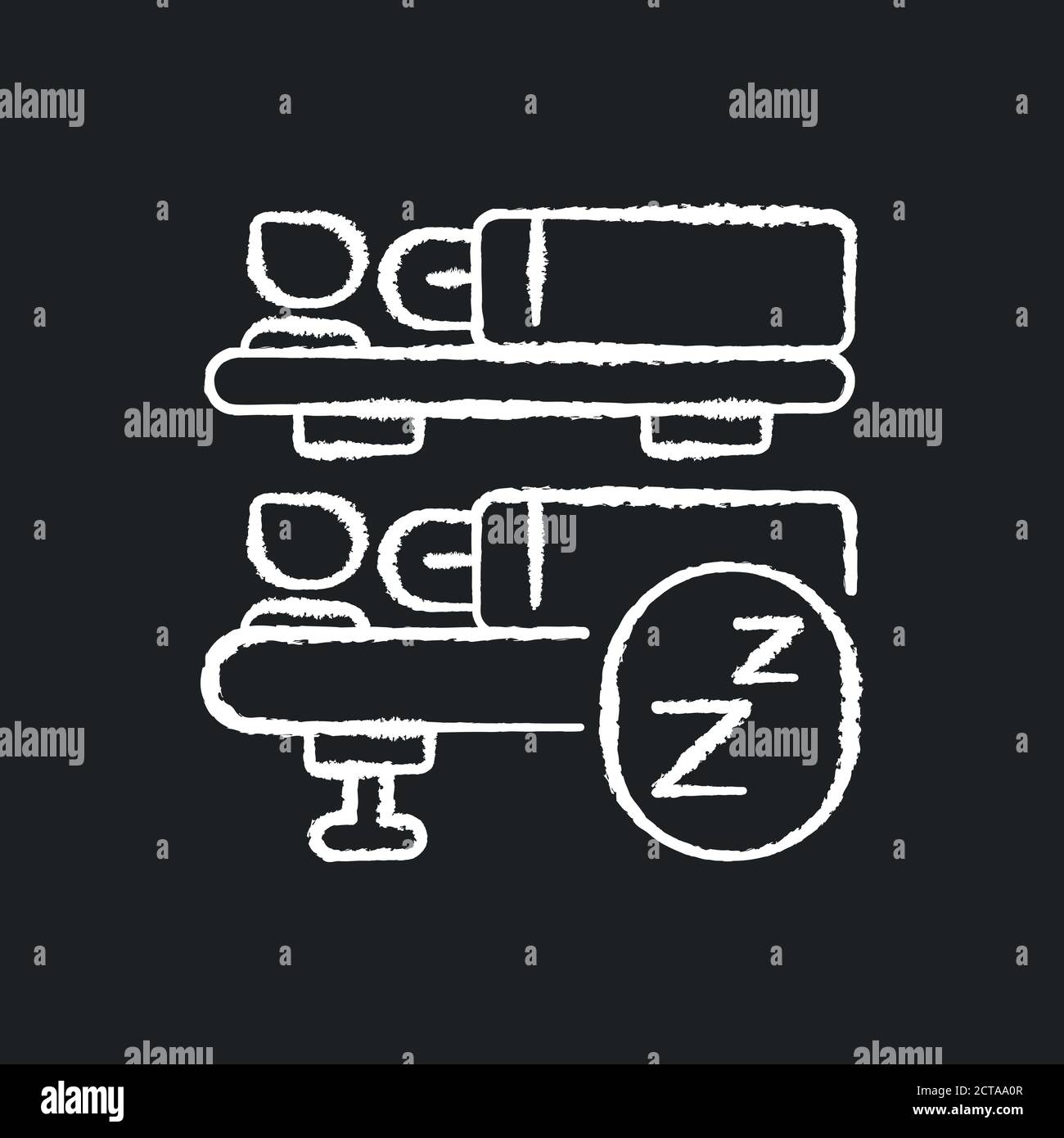 Sleeping car chalk white icon on black background Stock Vector Image ...