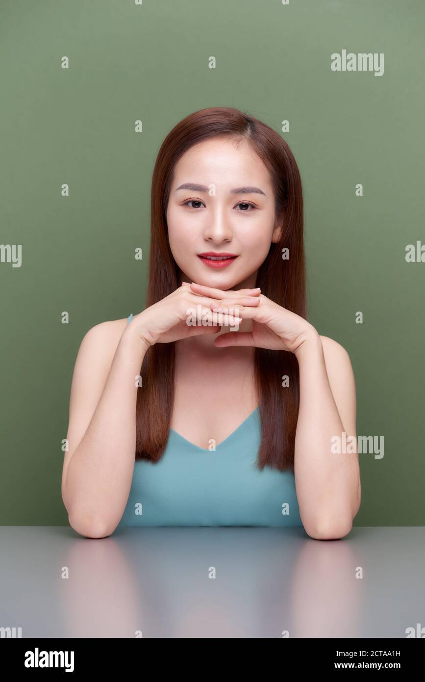 Beautiful girl with Perfect Fresh Skin Stock Photo - Alamy