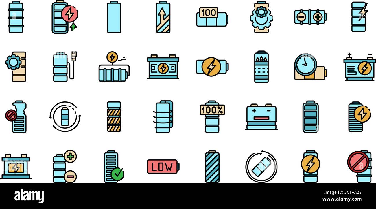 Battery icons set vector flat Stock Vector Image & Art - Alamy