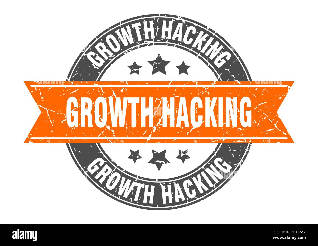 growth hacking round stamp with ribbon. sign. label Stock Vector Image ...