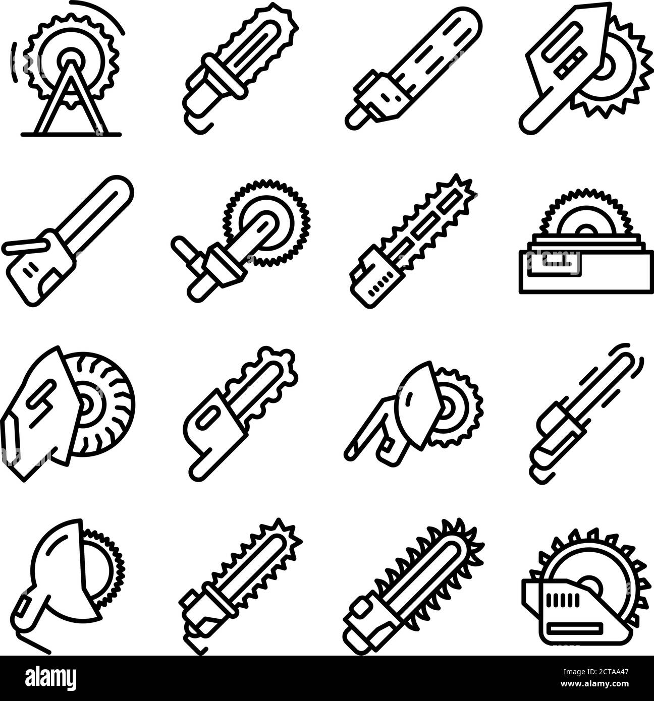 Electric saw icons set, outline style Stock Vector Image & Art - Alamy