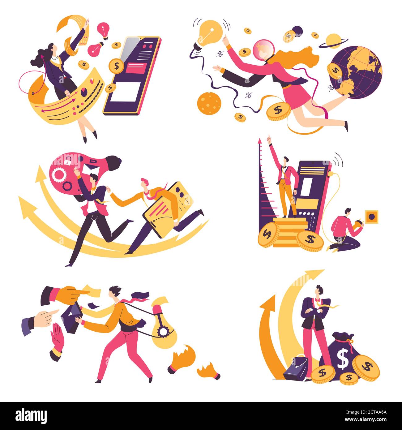 Business and financial assets of workers, global communication Stock ...