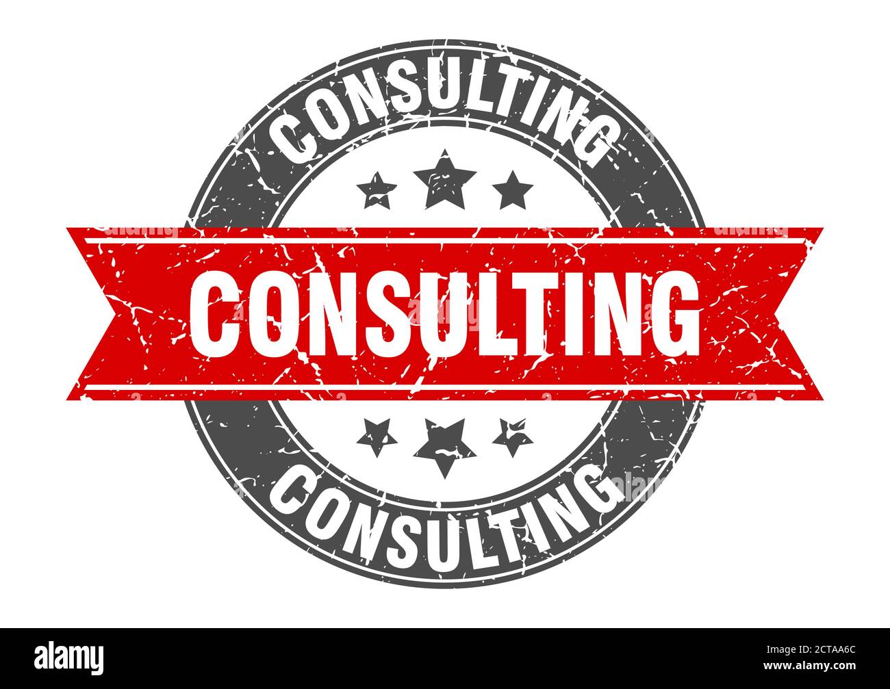 consulting round stamp with ribbon. sign. label Stock Vector Image ...