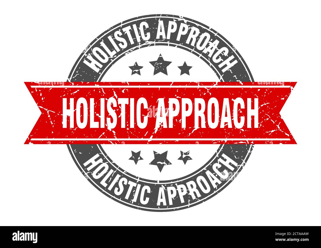 holistic approach round stamp with ribbon. sign. label Stock Vector ...