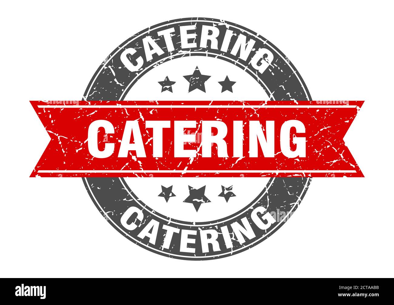 catering round stamp with ribbon. sign. label Stock Vector Image & Art ...