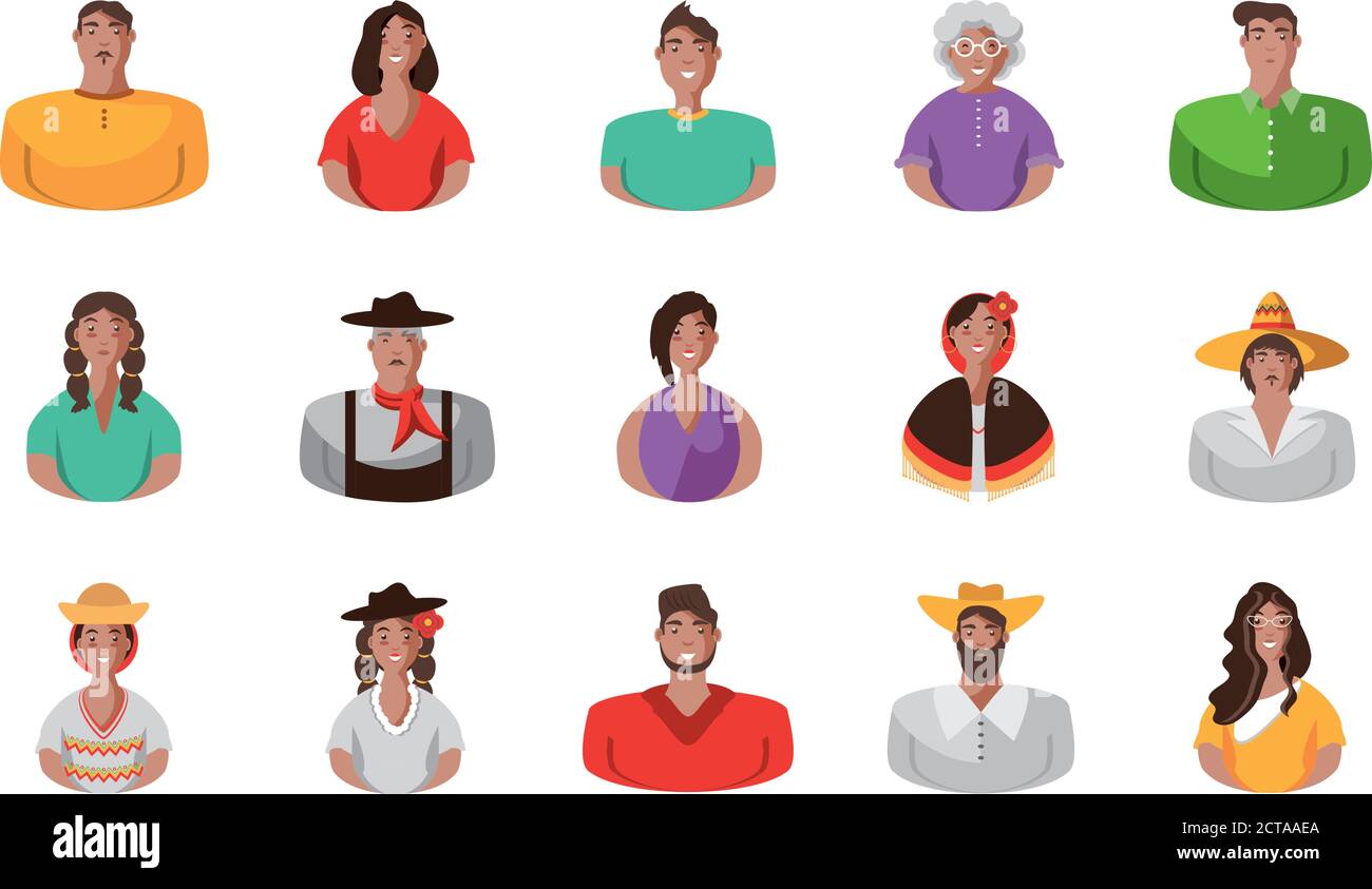 national hispanic heritage month set of icons design, culture and ...
