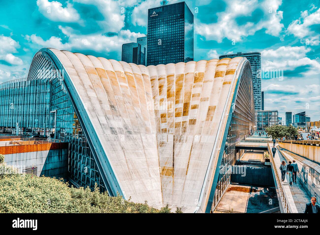 PARIS, FRANCE - JULY 06, 2016 :La Defense, Business Quarter with ...
