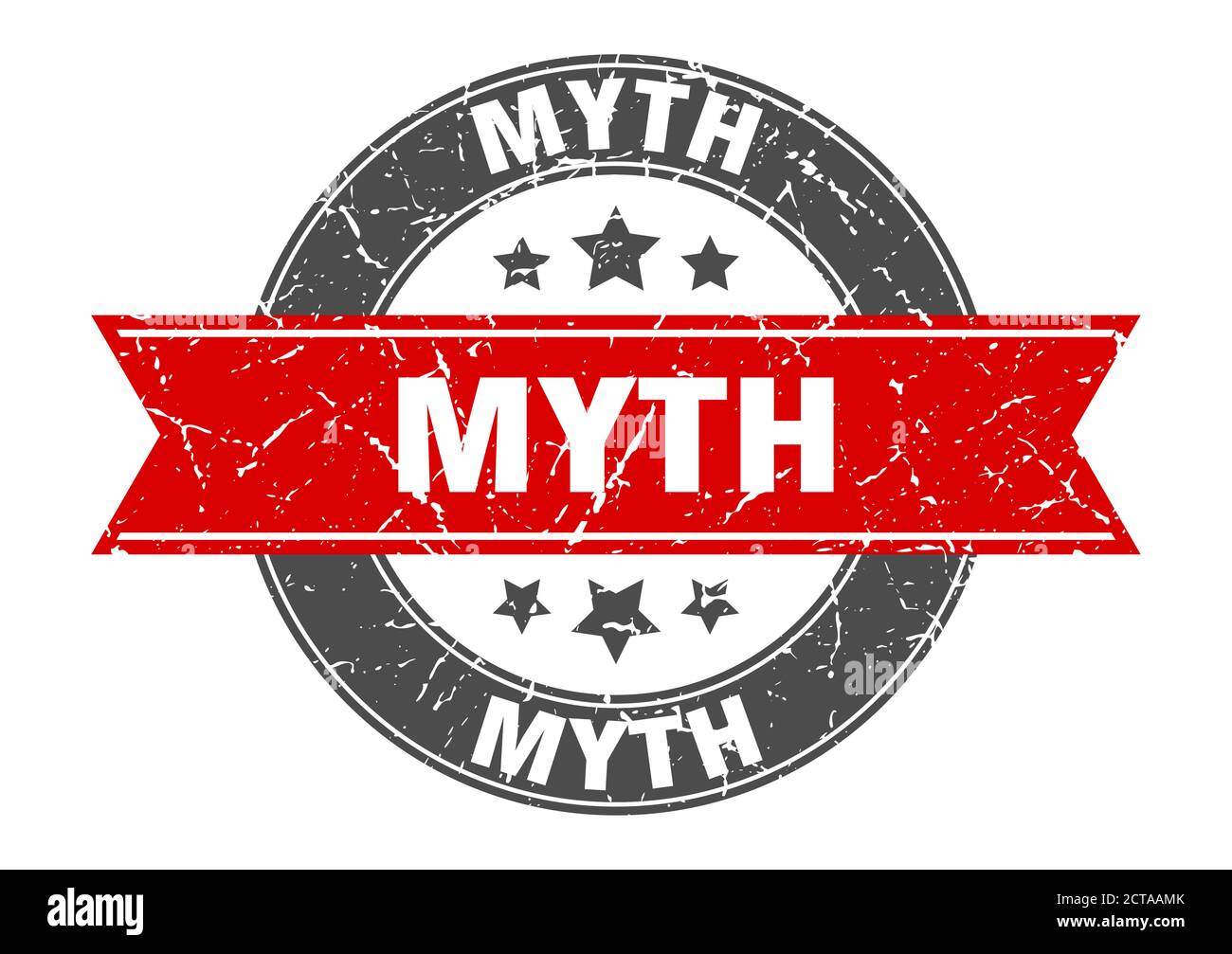 myth round stamp with ribbon. sign. label Stock Vector Image & Art - Alamy