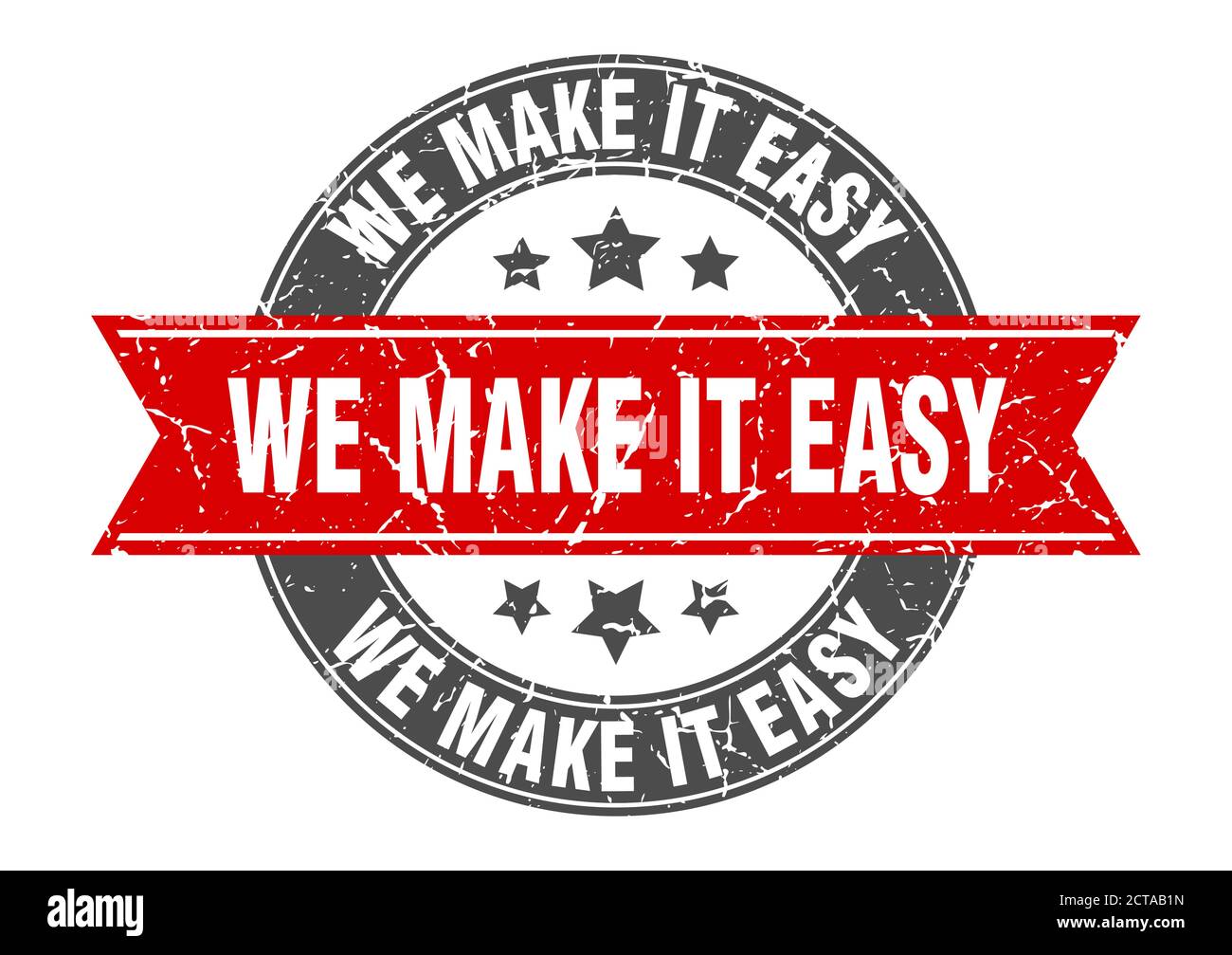 we make it easy round stamp with ribbon. sign. label Stock Vector Image ...