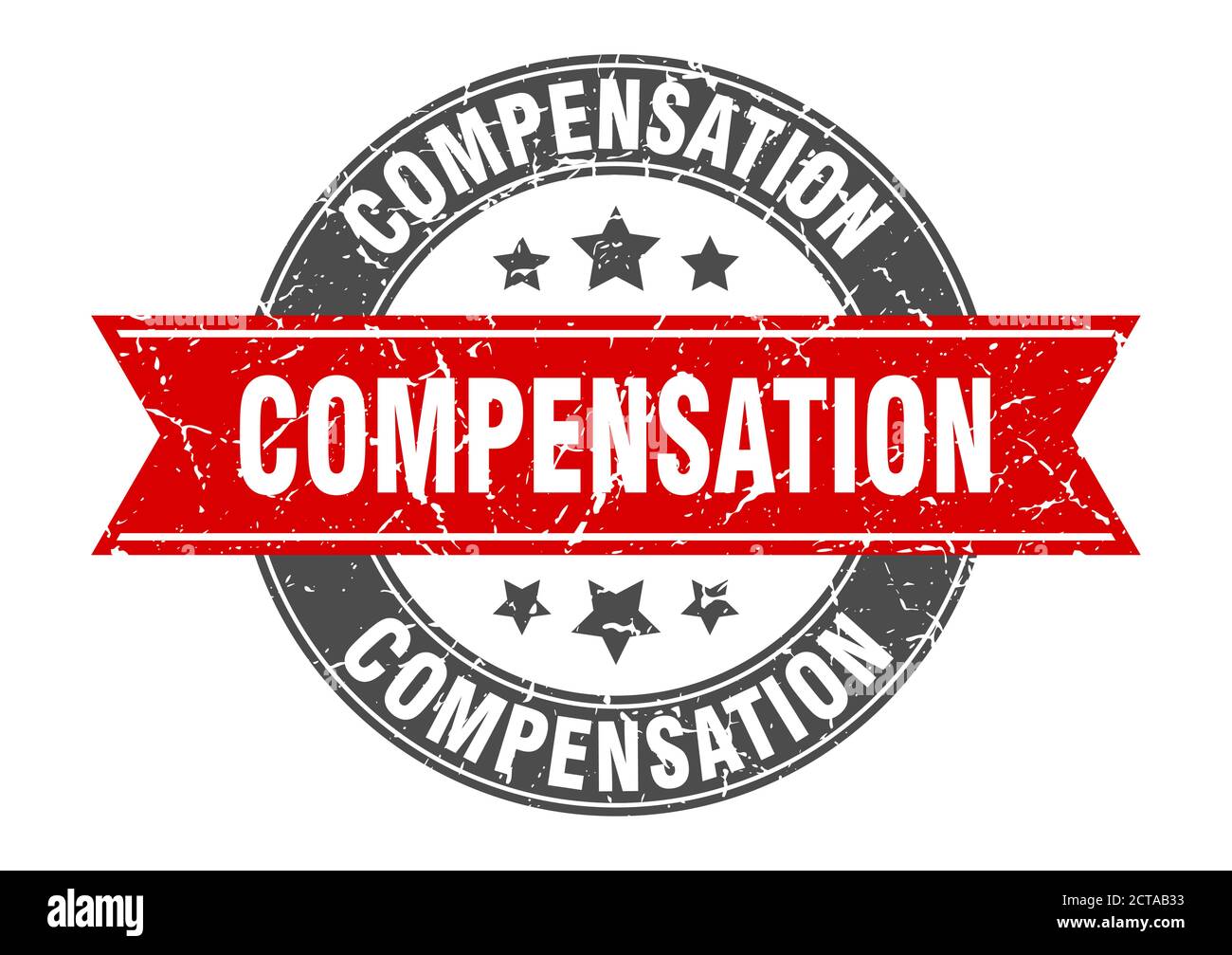 compensation round stamp with ribbon. sign. label Stock Vector Image ...