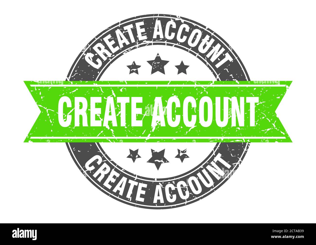 create account round stamp with ribbon. sign. label Stock Vector Image ...