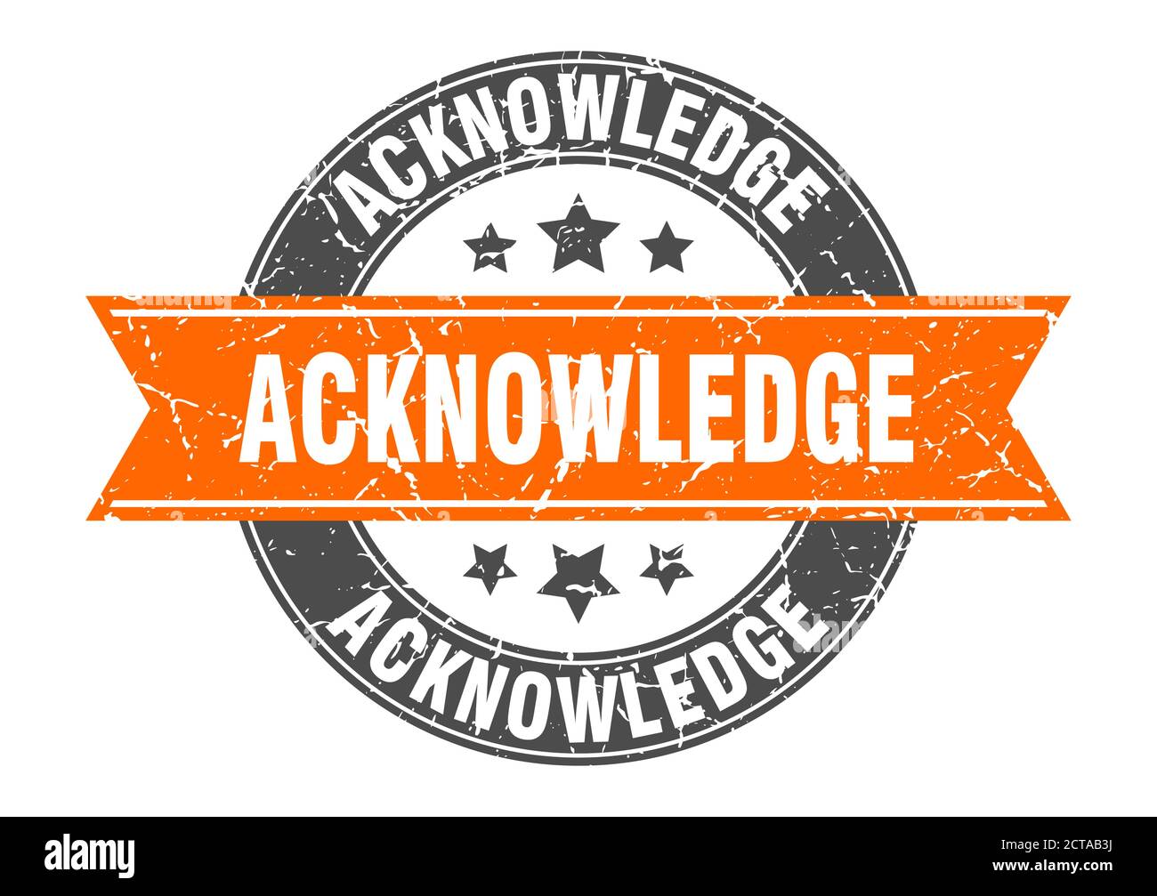 acknowledge round stamp with ribbon. sign. label Stock Vector Image ...