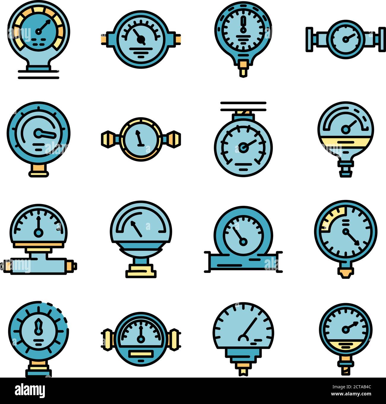 Manometer icons set vector flat Stock Vector Image & Art - Alamy