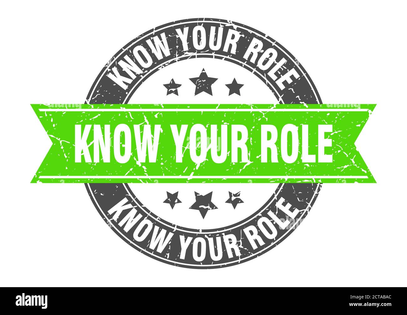 know your role round stamp with ribbon. sign. label Stock Vector Image ...