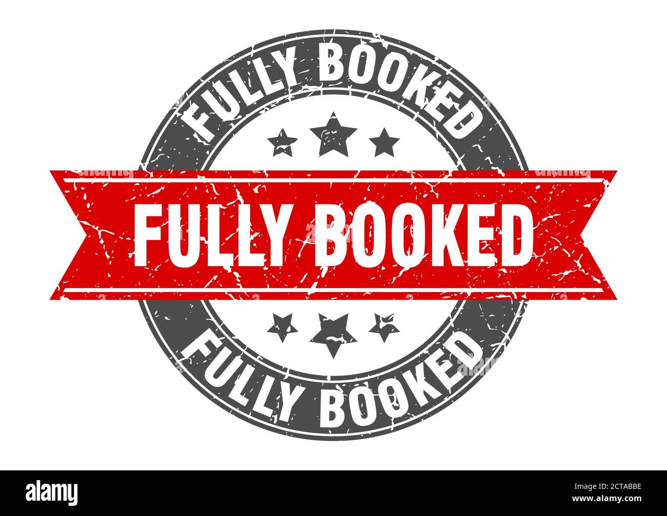 fully booked round stamp with ribbon. sign. label Stock Vector Image ...
