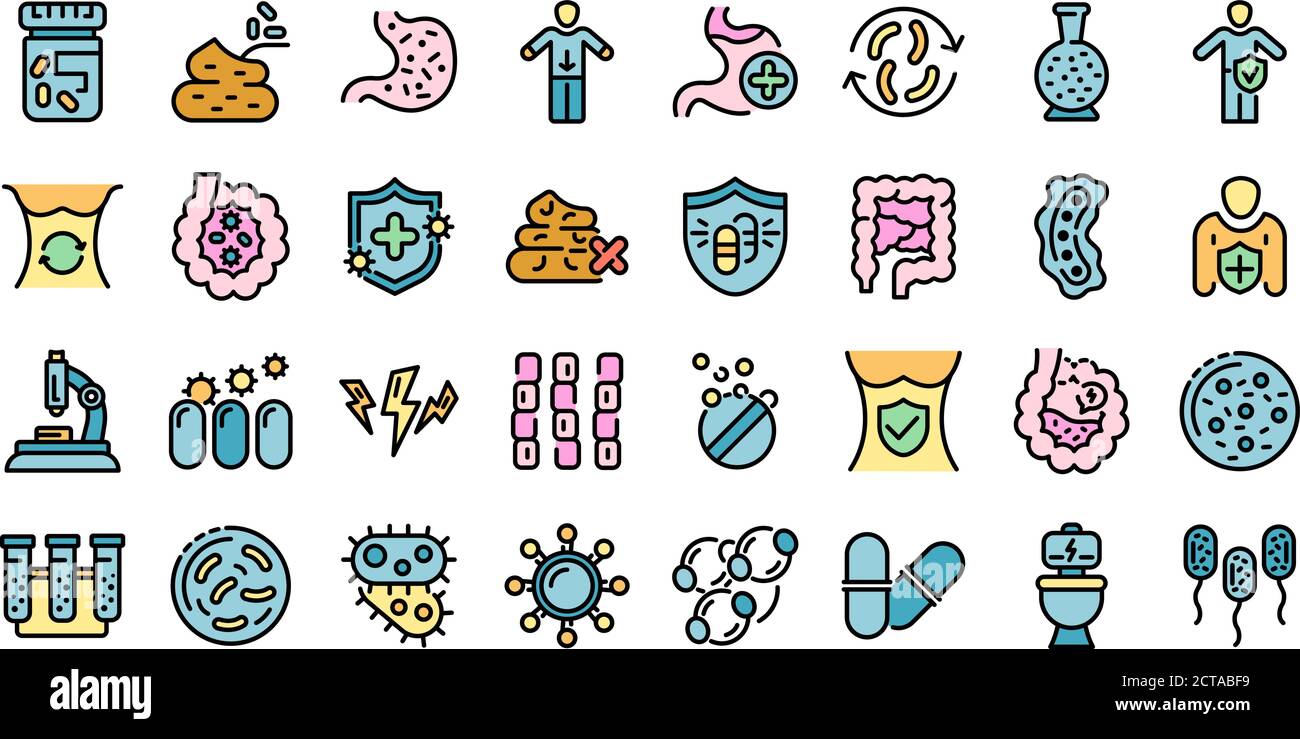 Probiotics icons set vector flat Stock Vector Image & Art - Alamy