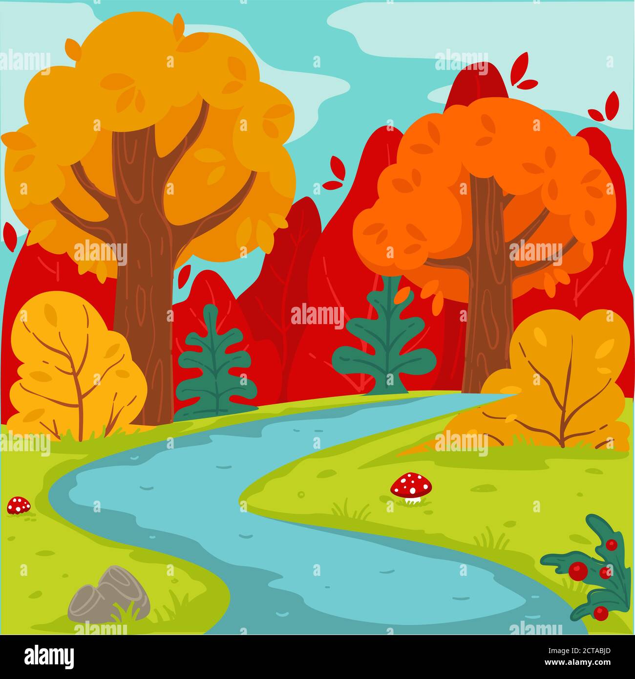 An autumn idyll Stock Vector Images - Alamy