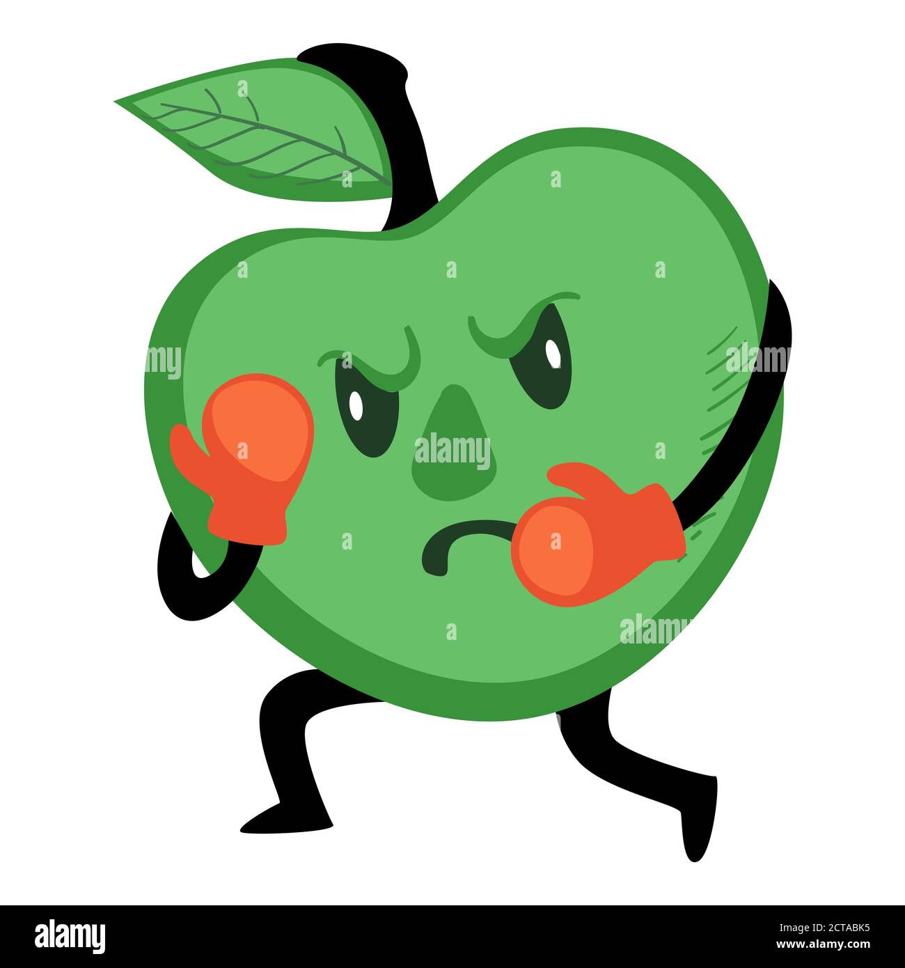 Boxing apple fruit leading healthy and active lifestyle Stock Vector ...