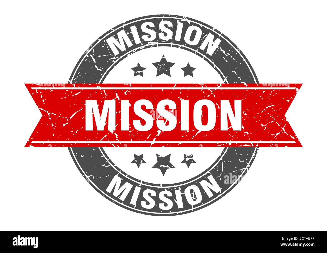 mission round stamp with ribbon. sign. label Stock Vector Image & Art ...