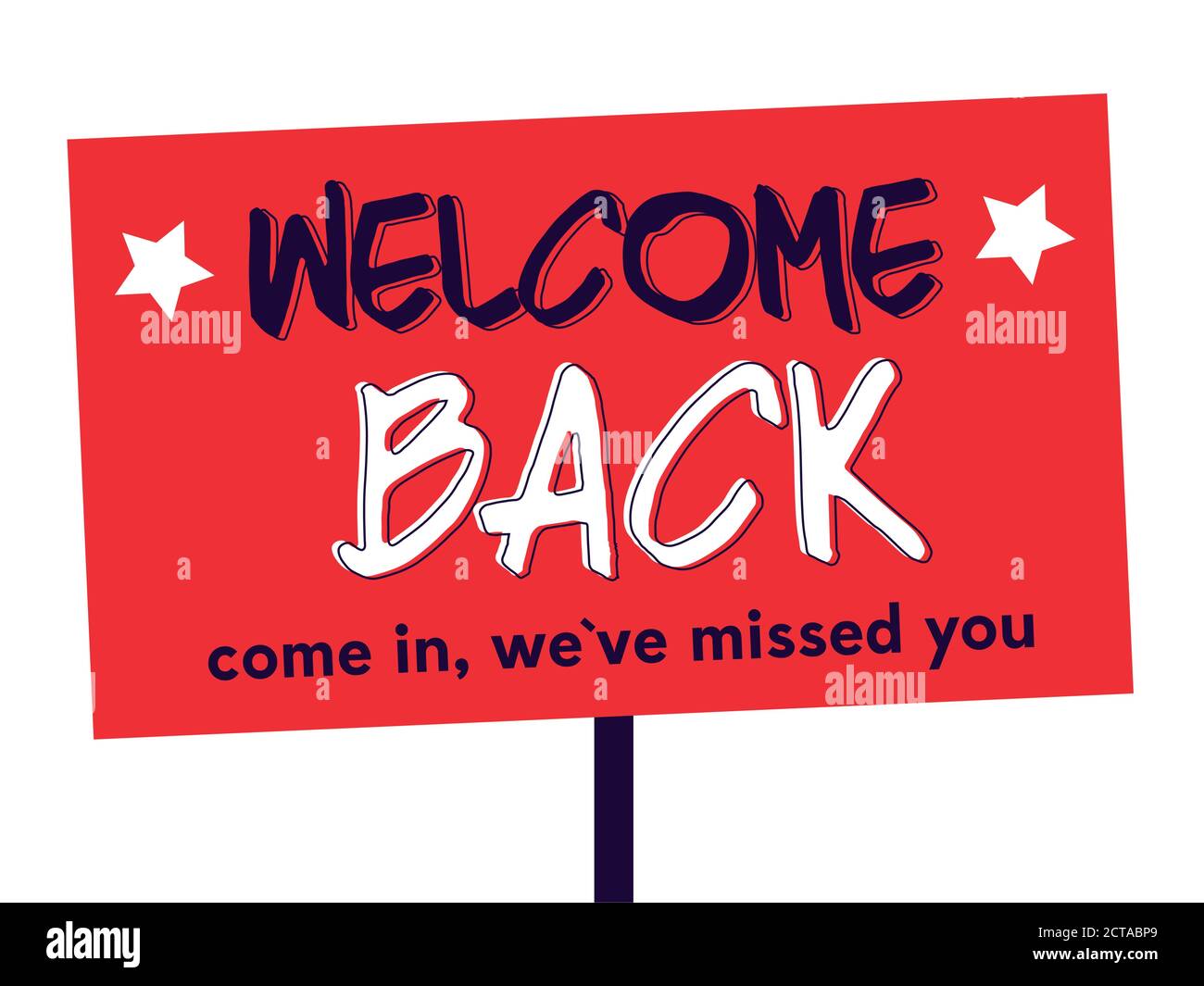 welcome back after pandemic, come in we ave missed you vector ...