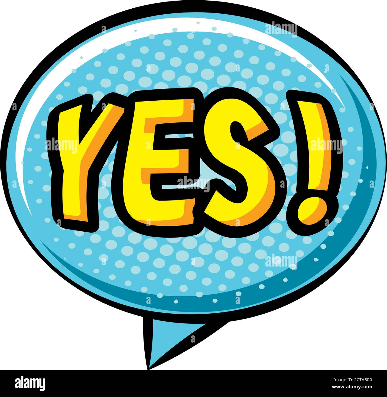 pop art yes bubble detailed style icon design of retro expression comic ...