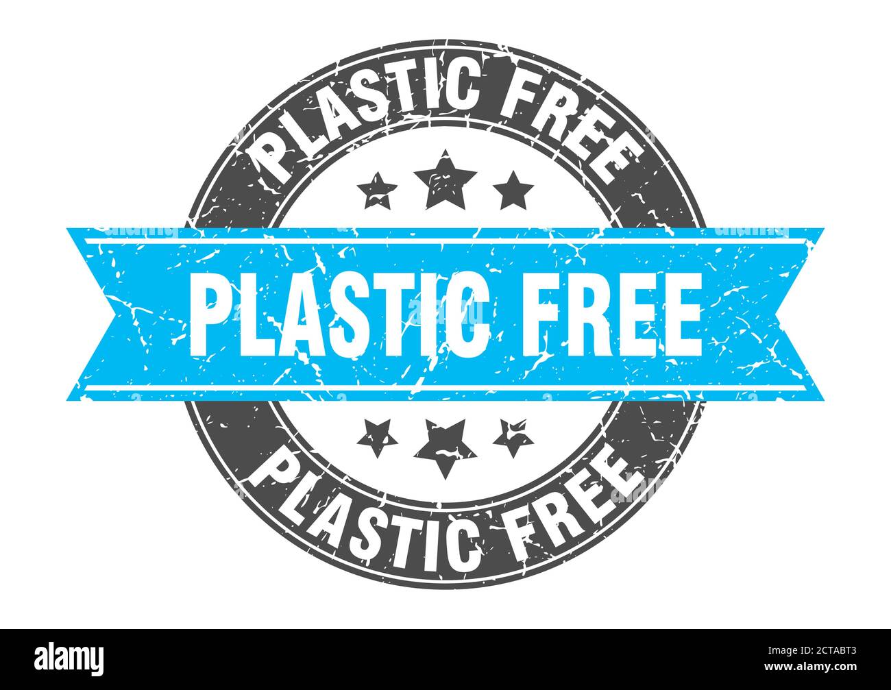plastic free round stamp with ribbon. sign. label Stock Vector Image ...