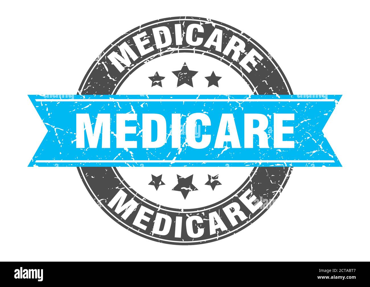 medicare round stamp with ribbon. sign. label Stock Vector Image & Art ...