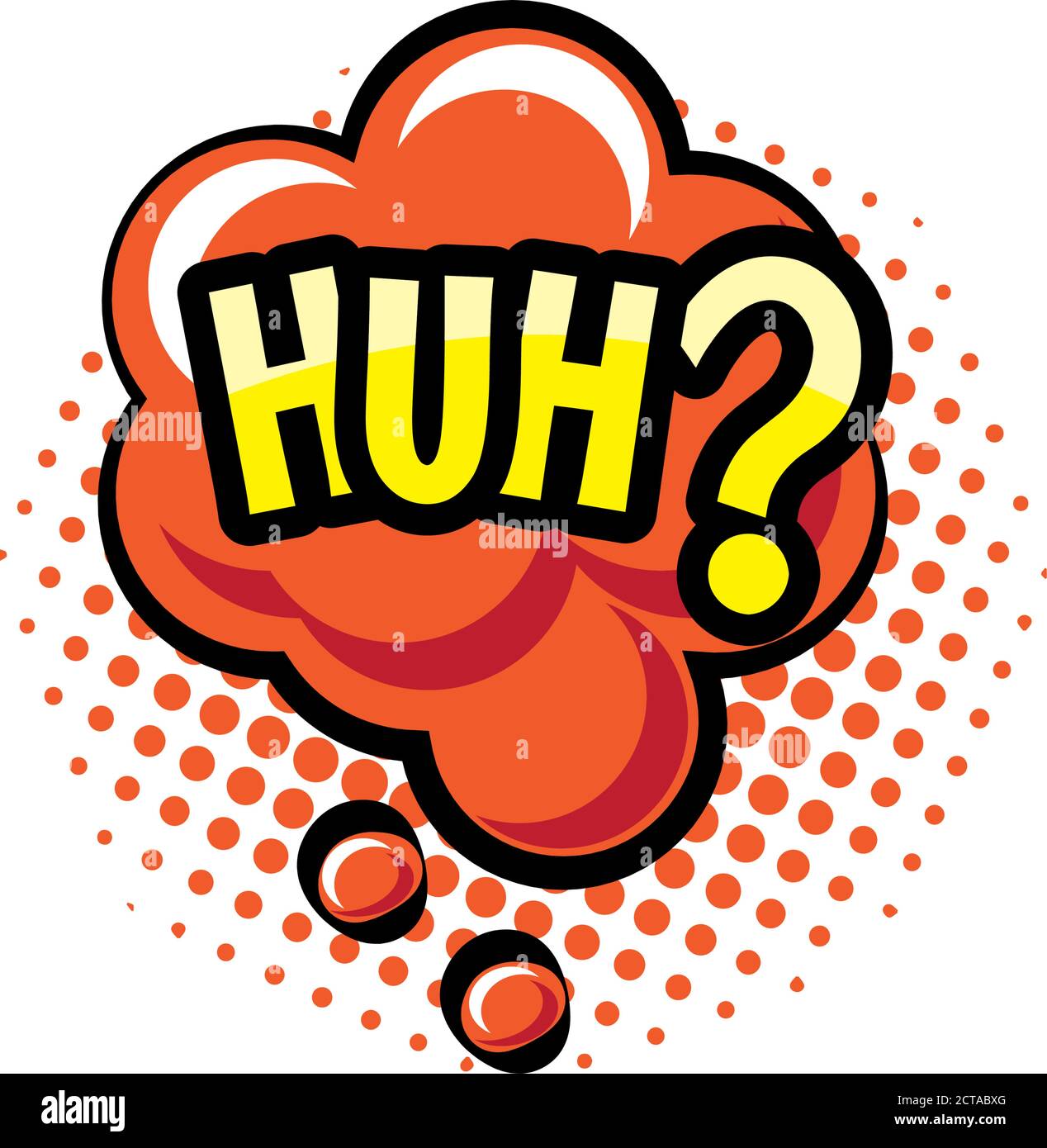 pop art huh bubble detailed style icon design of retro expression comic ...