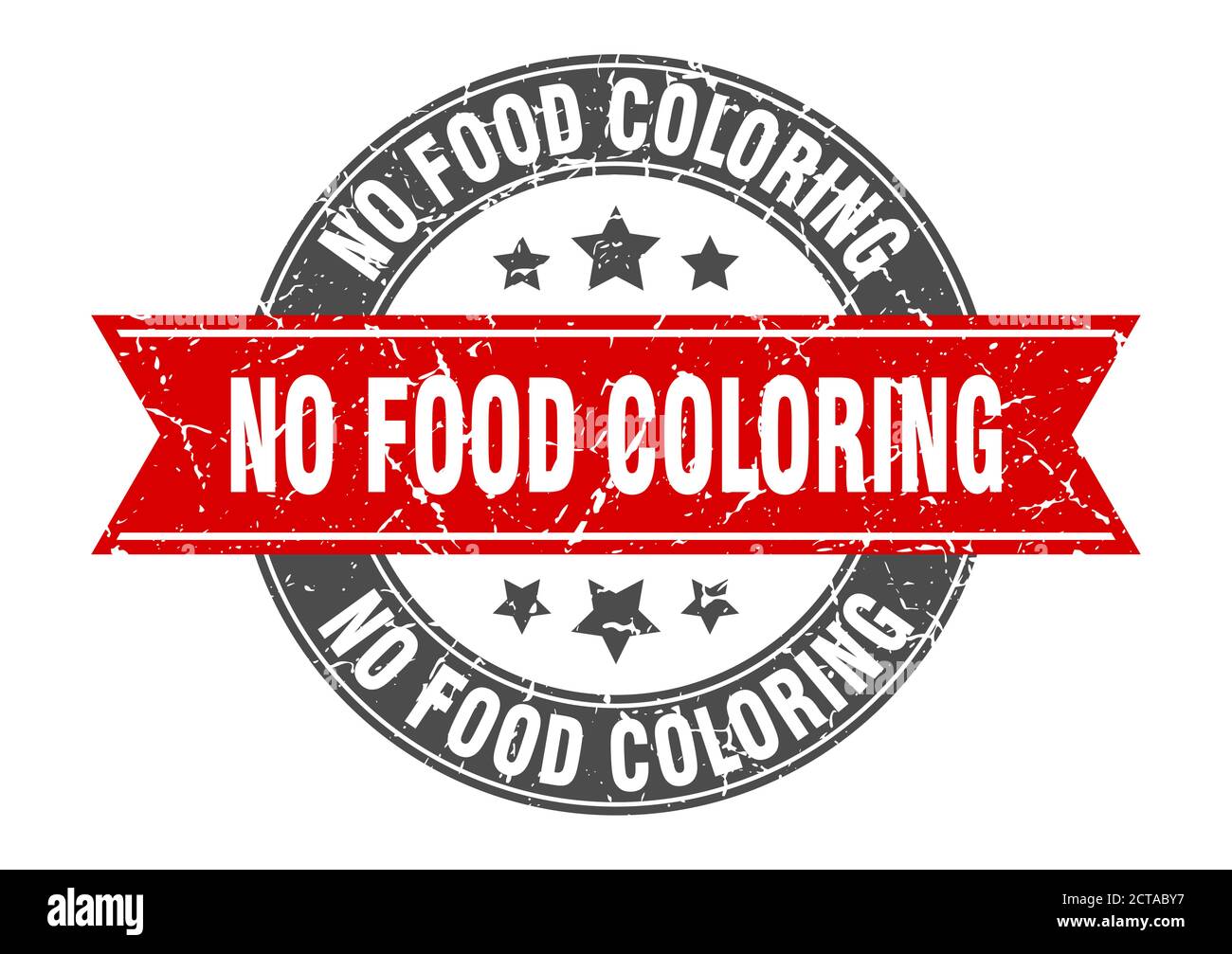 no food coloring round stamp with ribbon. sign. label Stock Vector ...