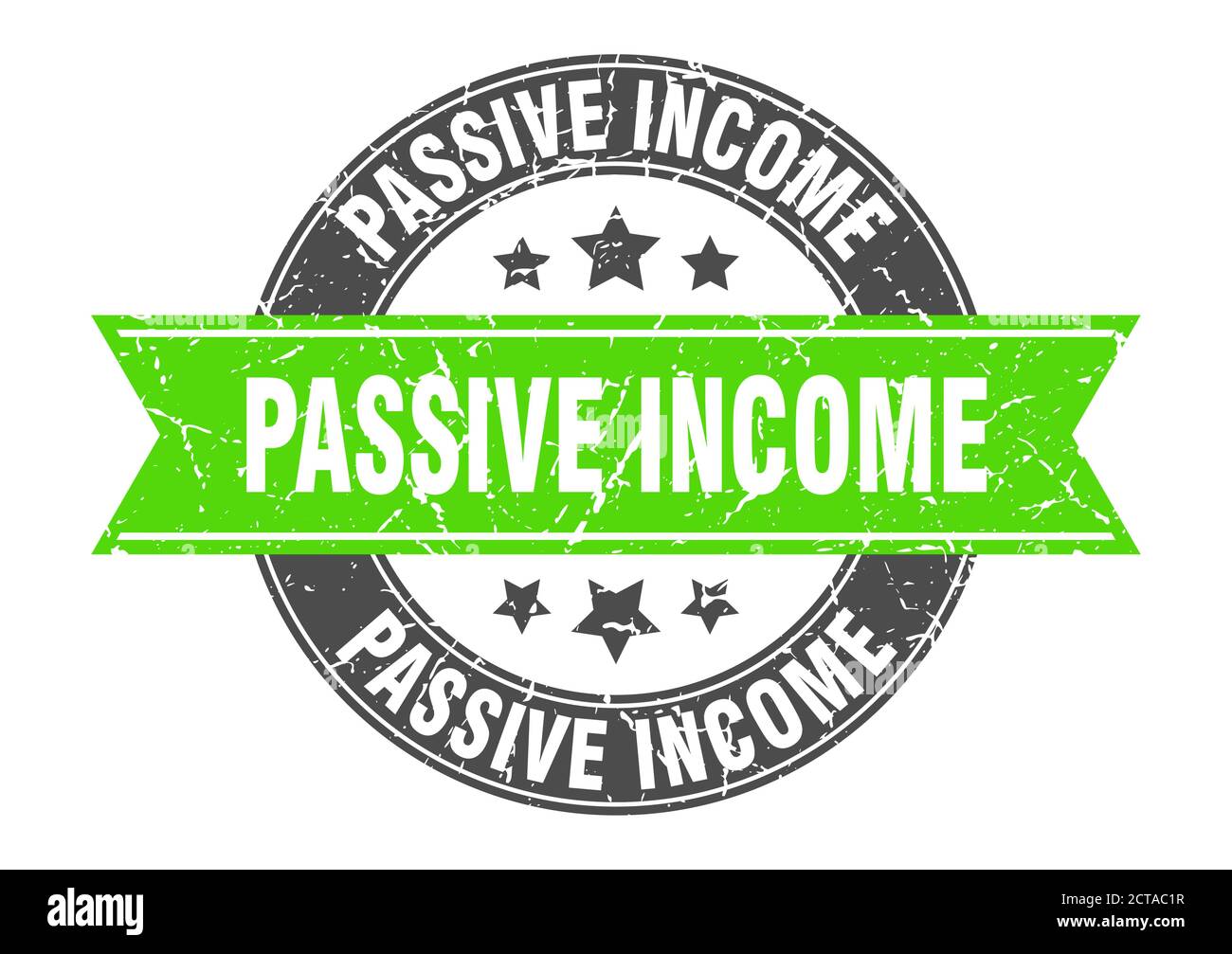 passive income round stamp with ribbon. sign. label Stock Vector Image ...