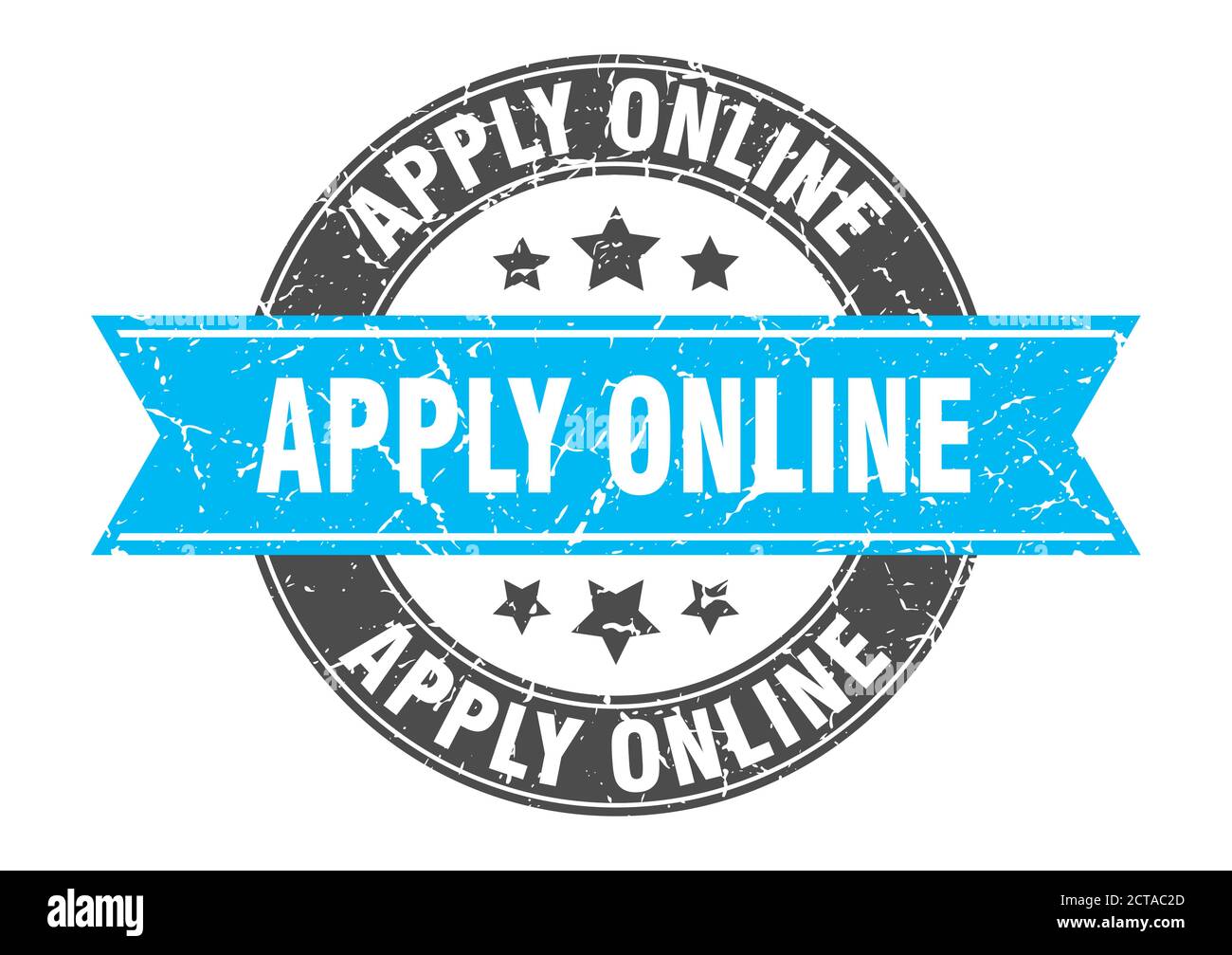 apply online round stamp with ribbon. sign. label Stock Vector Image ...
