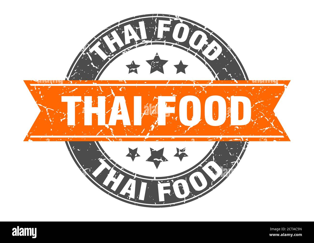 thai food round stamp with ribbon. sign. label Stock Vector Image & Art ...