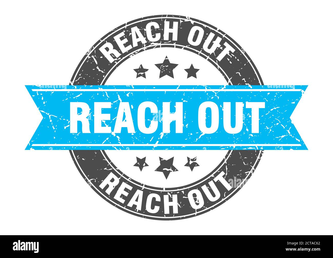 reach out round stamp with ribbon. sign. label Stock Vector Image & Art ...