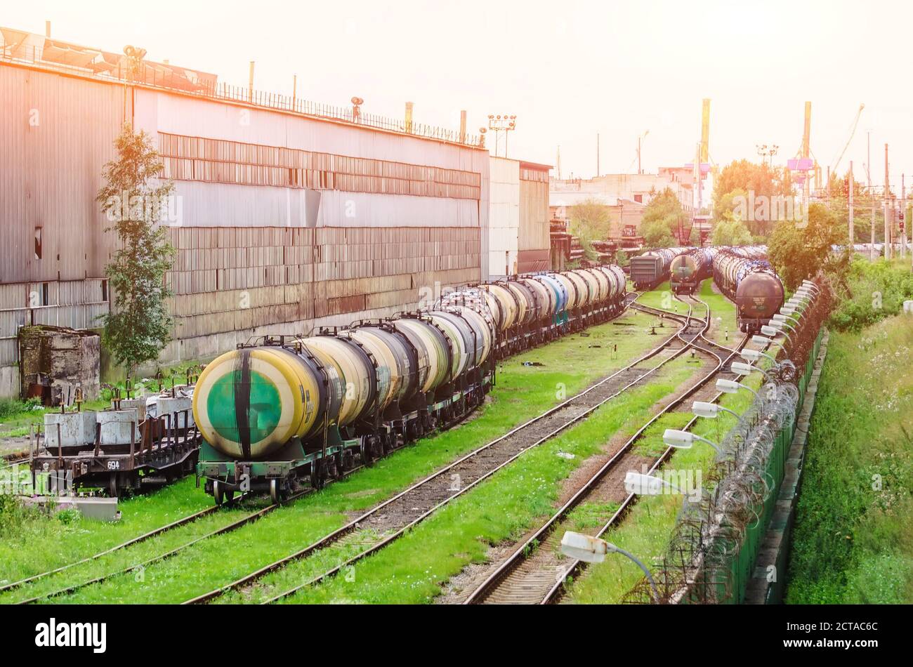 Sorting freight cars on the railroad while formation the train Stock ...