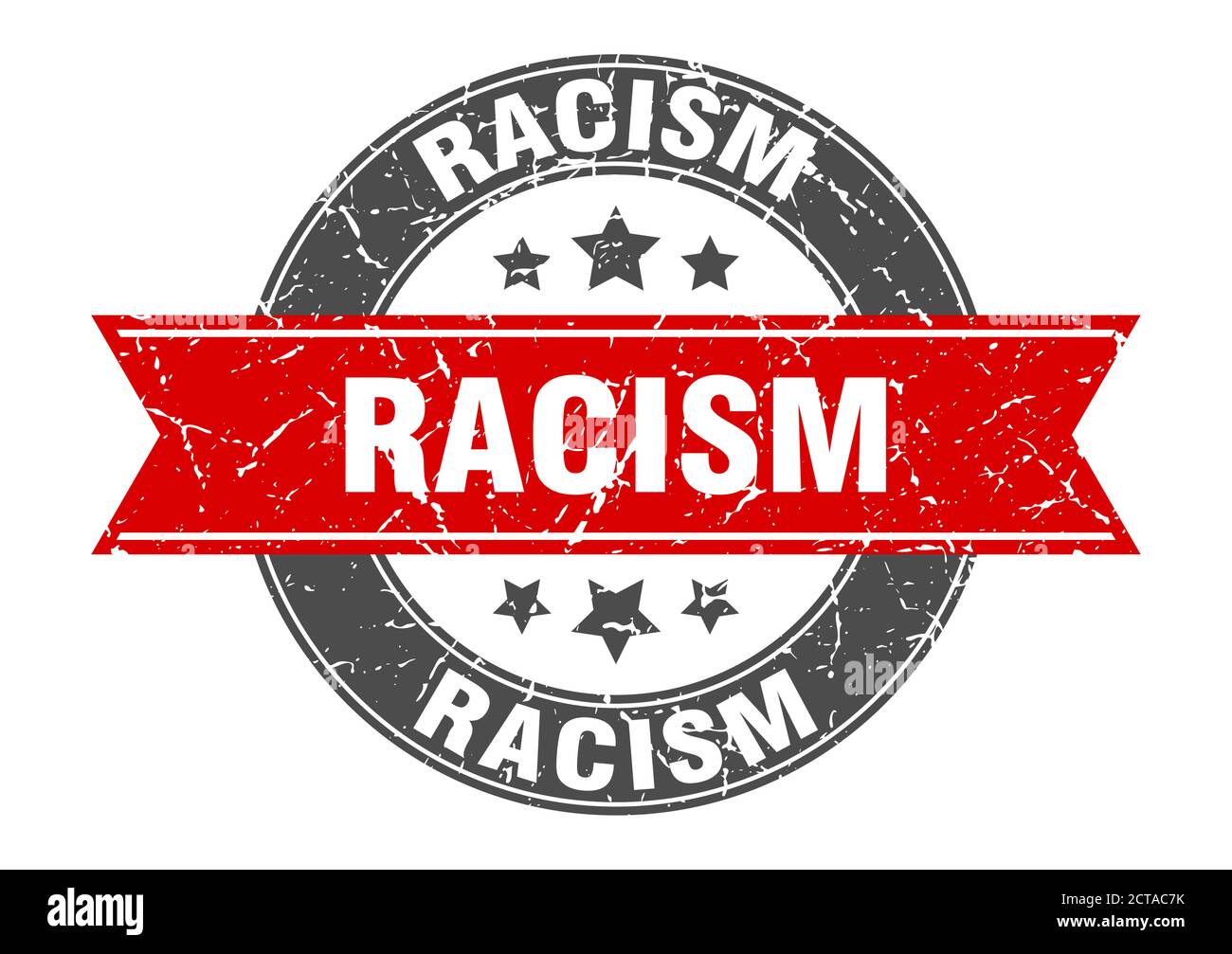 racism round stamp with ribbon. sign. label Stock Vector Image & Art ...