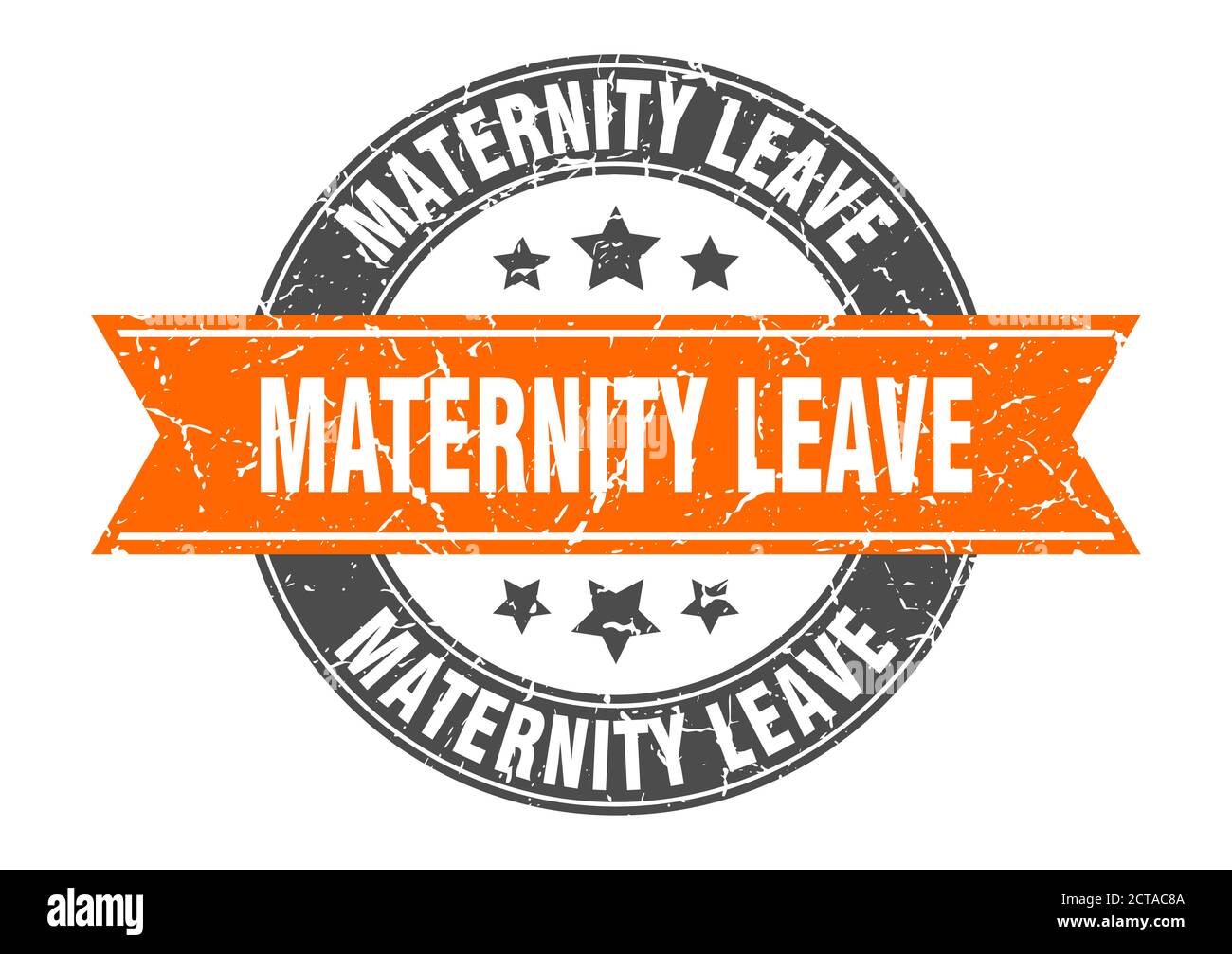 maternity leave round stamp with ribbon. sign. label Stock Vector Image ...