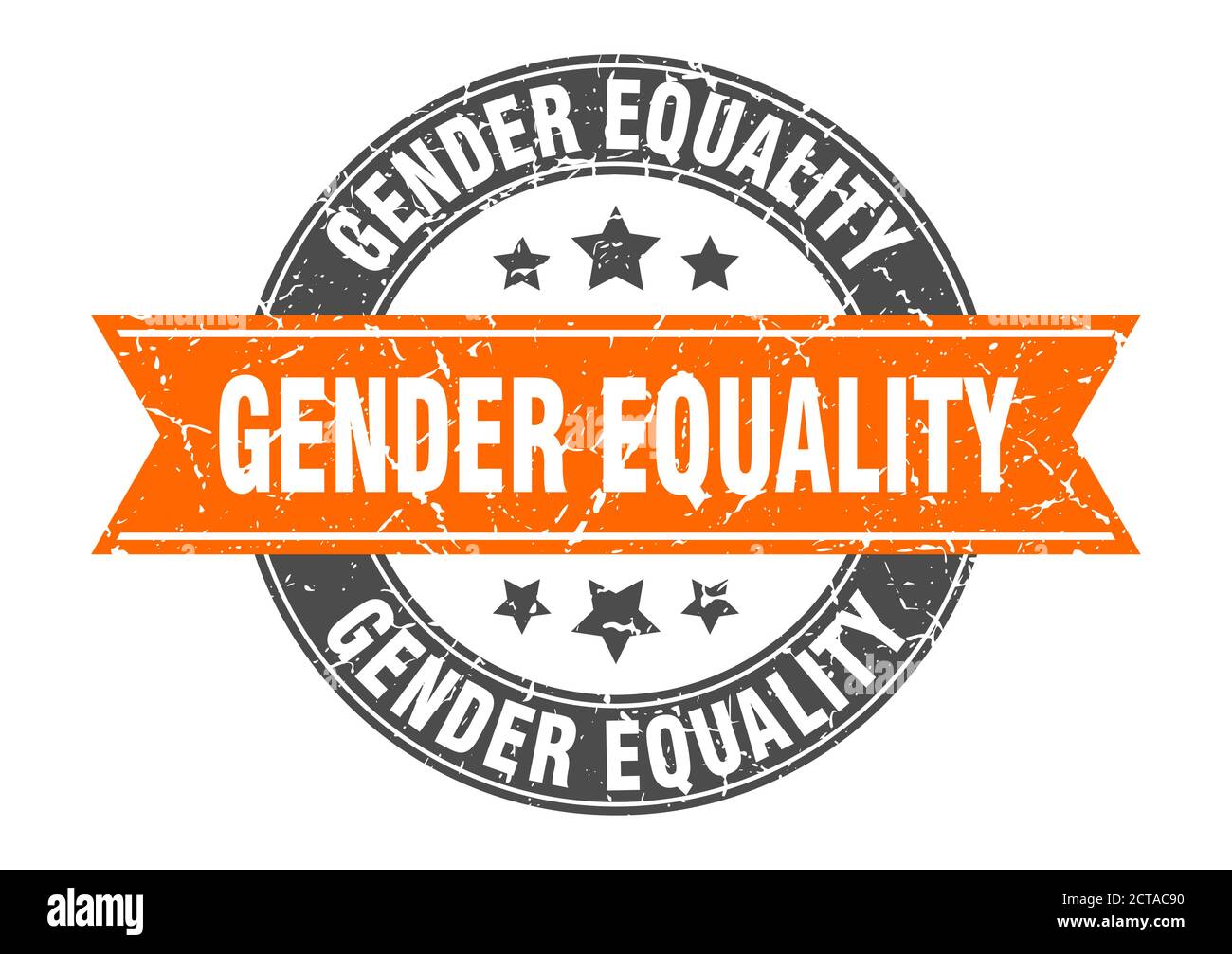 gender equality round stamp with ribbon. sign. label Stock Vector Image ...