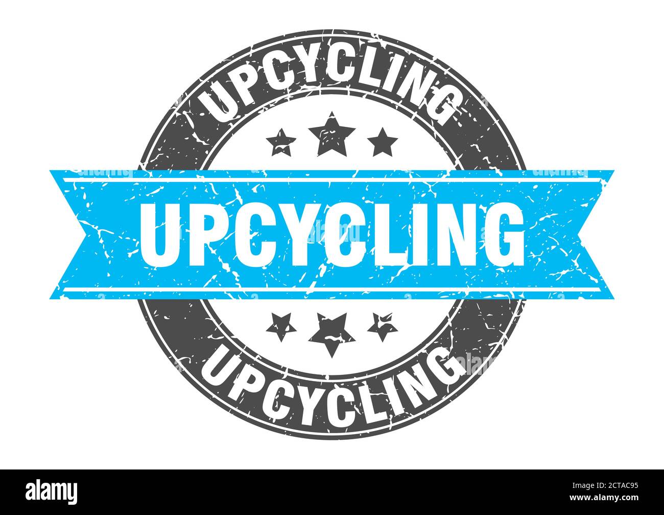 upcycling round stamp with ribbon. sign. label Stock Vector Image & Art ...