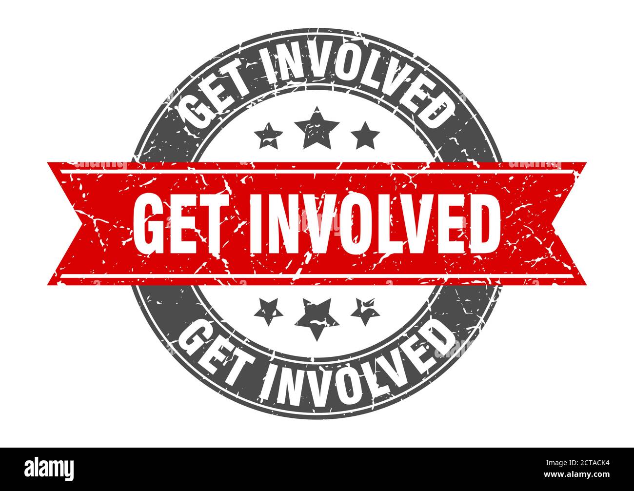get involved round stamp with ribbon. sign. label Stock Vector Image ...