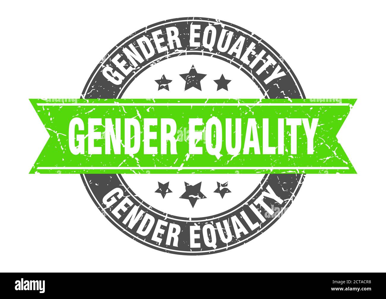 gender equality round stamp with ribbon. sign. label Stock Vector Image ...