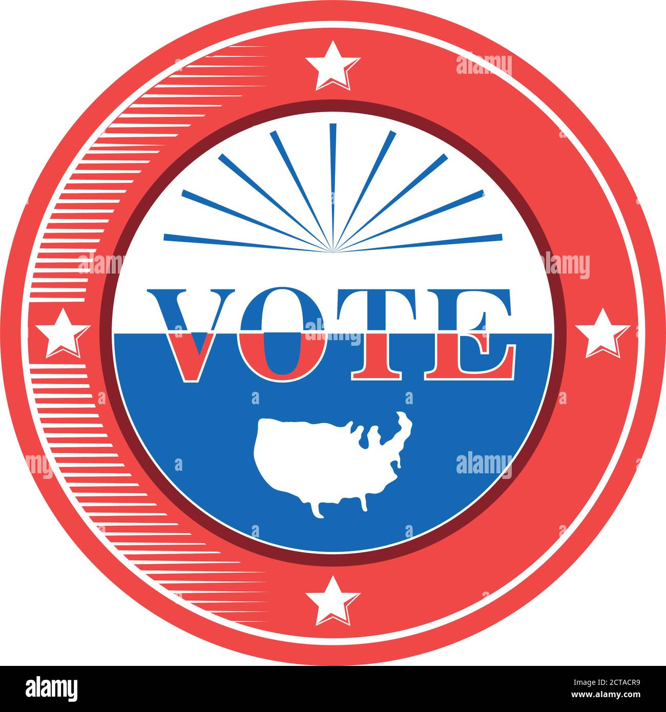 usa vote seal stamp with map detailed style icon design, elections and ...