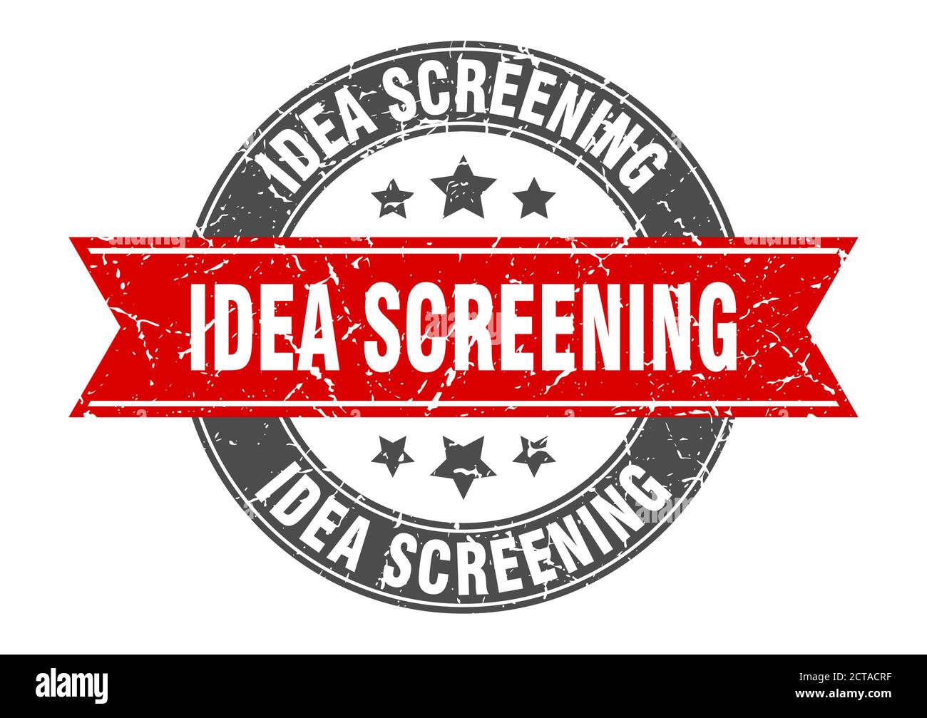 idea screening round stamp with ribbon. sign. label Stock Vector Image ...