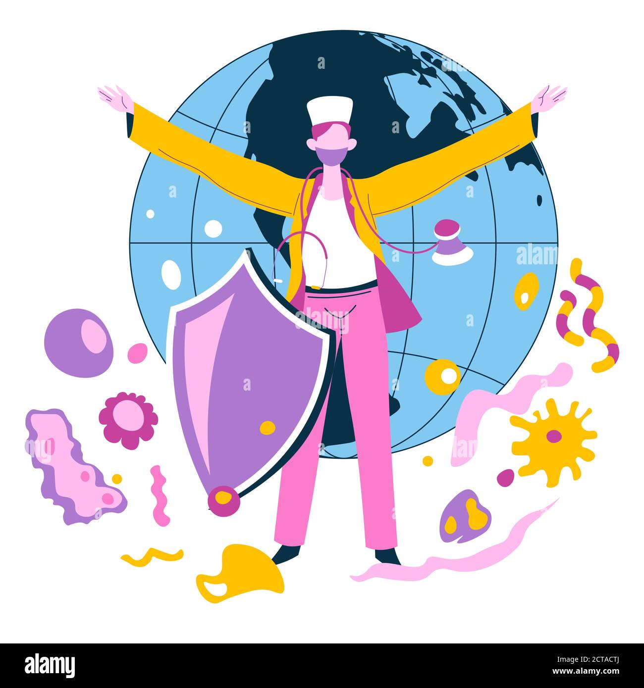 Globe with corona viruses Cut Out Stock Images & Pictures - Alamy