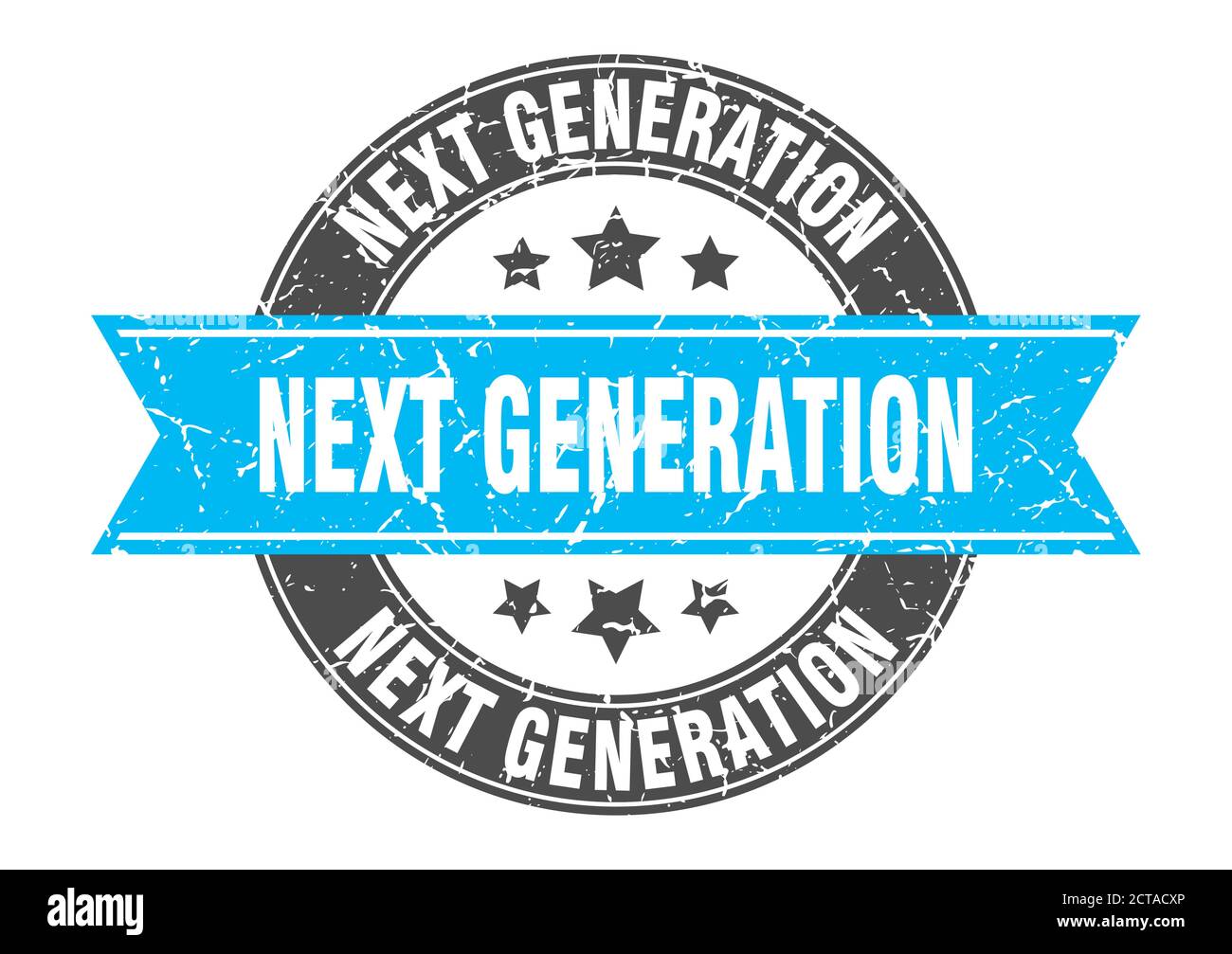 next generation round stamp with ribbon. sign. label Stock Vector Image ...