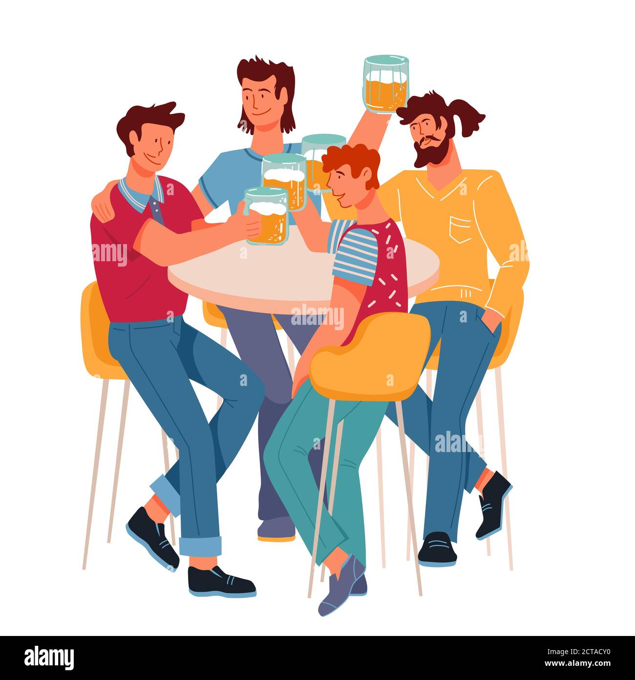 Cartoon man drinking beer hi-res stock photography and images - Alamy