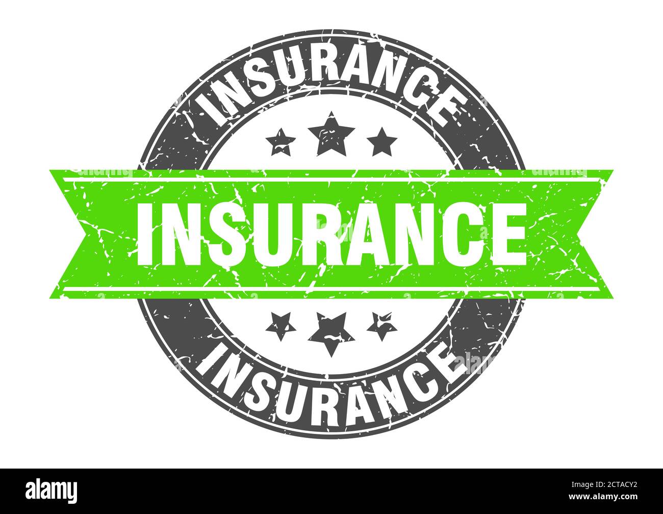 insurance round stamp with ribbon. sign. label Stock Vector Image & Art ...