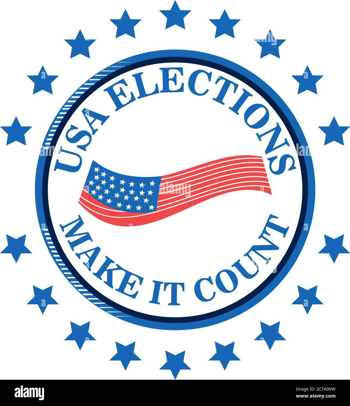 usa elections make it count in circle with flag detailed style icon ...