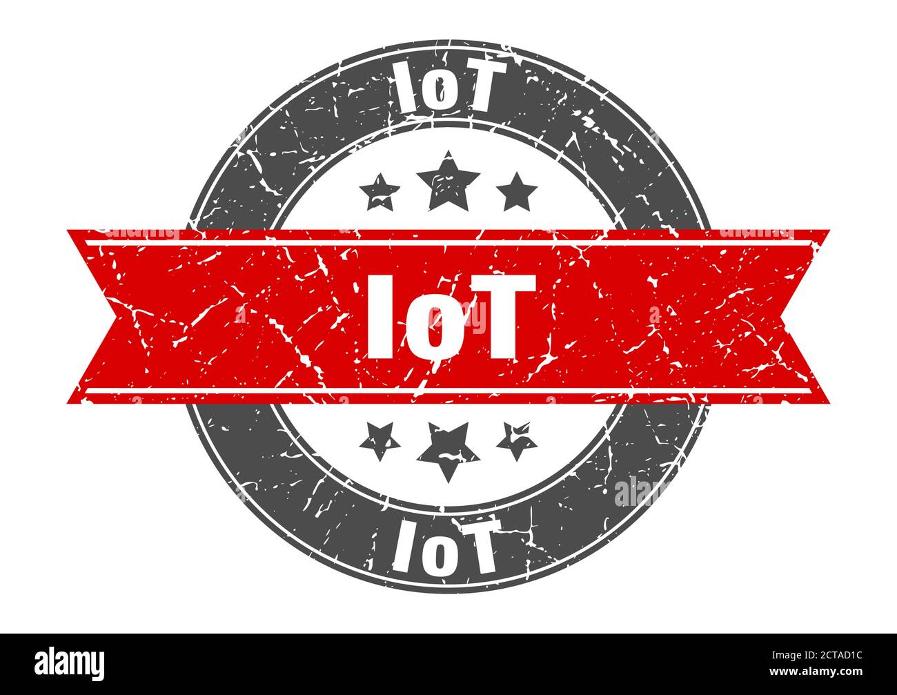 iot round stamp with ribbon. sign. label Stock Vector Image & Art - Alamy