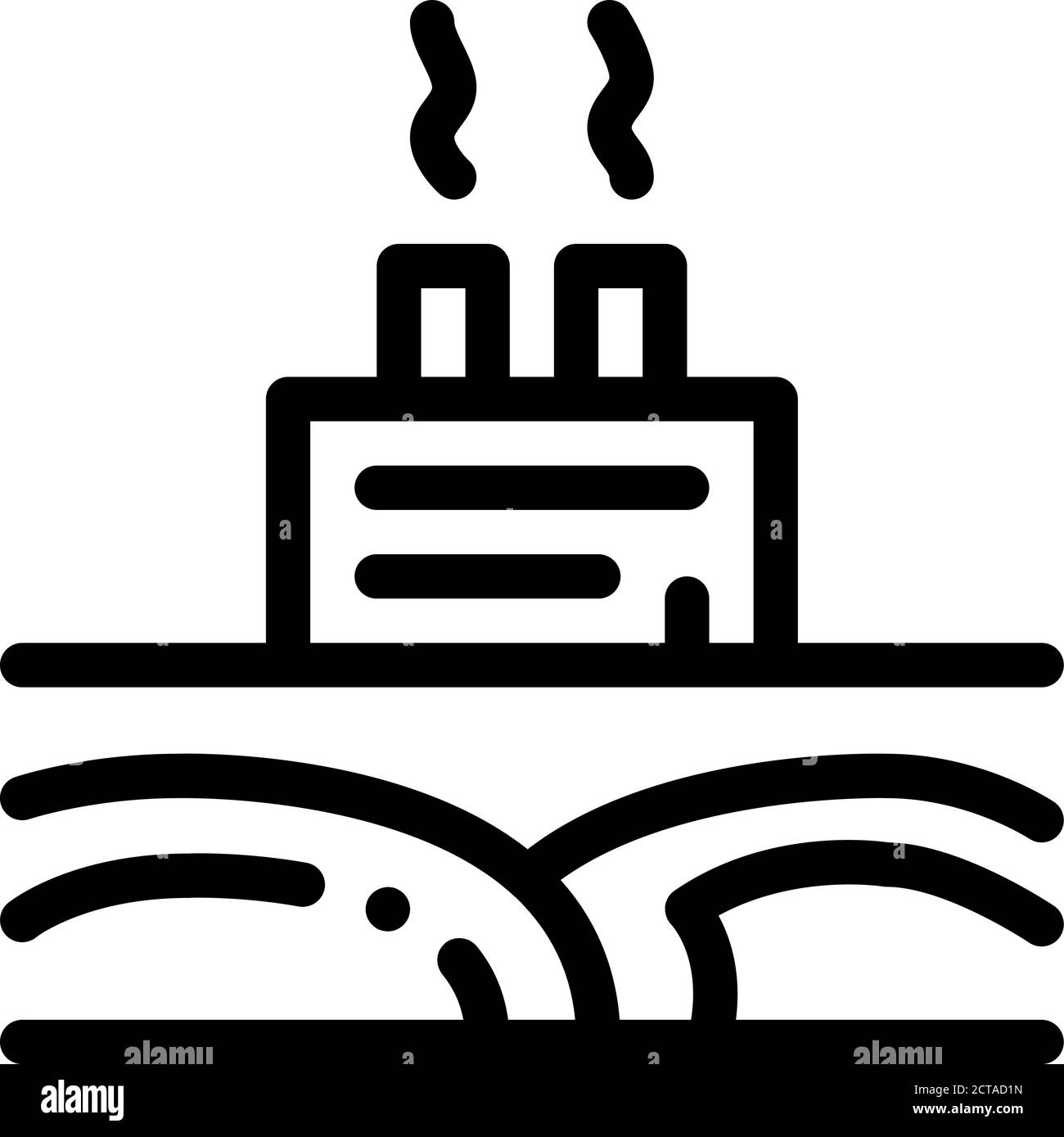 geothermal energy power plant icon vector outline illustration Stock ...