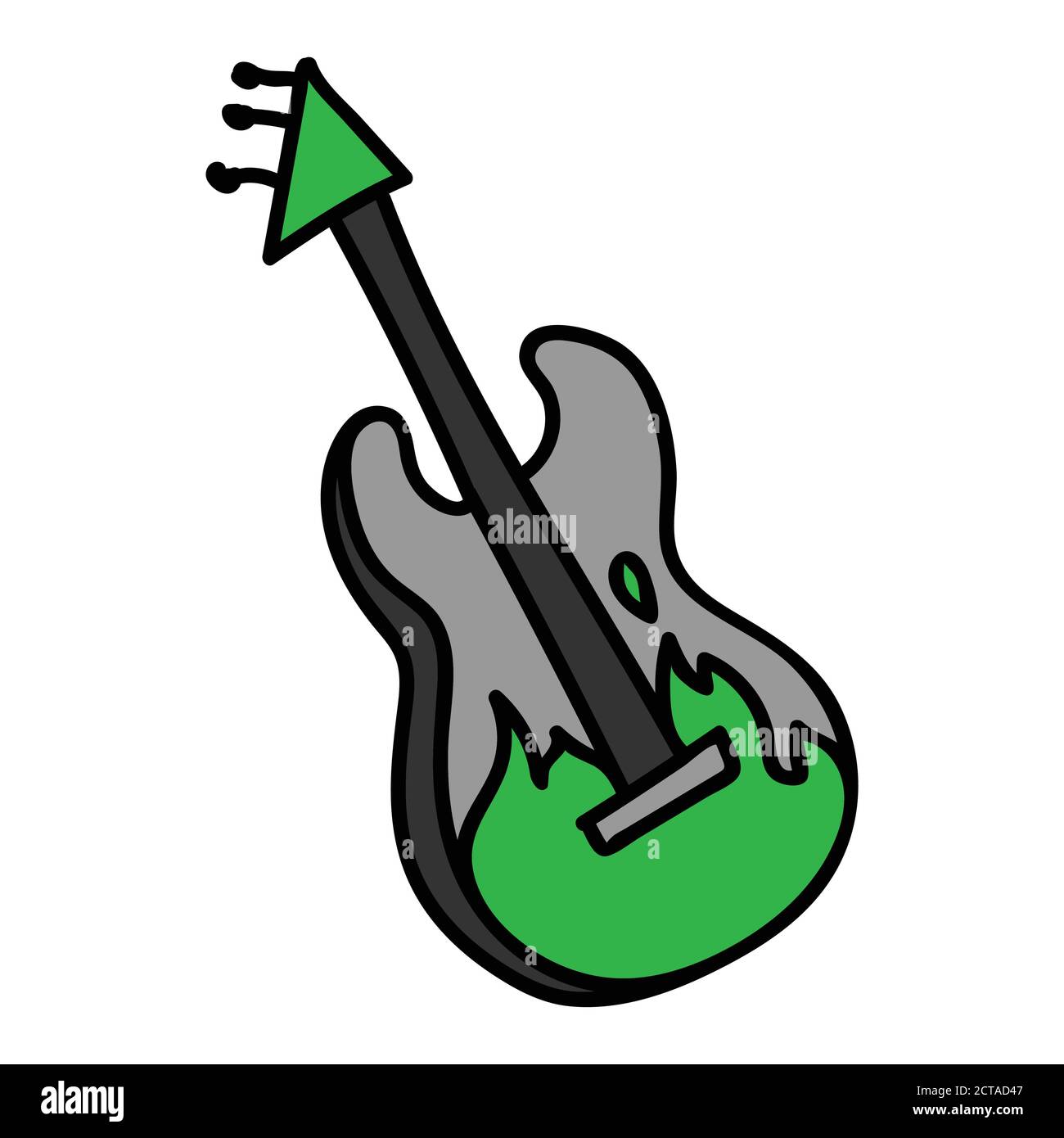 Punk rock guitar vector illustration clipart. Simple alternative ...